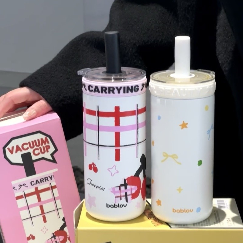 Bablov ถ้วยเก็บอุณหภูมิ แก้วฟางถ้วย 316 สแตนเลสสก์ท็อปถ้วยน้ําถ้วยกาแฟฟางขวดน้ํา | Shopee Thailand