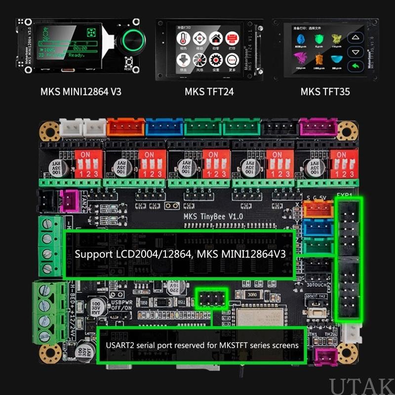 Tuake 3D เมนบอร์ดเครื่องพิมพ์ MKS Tinybee บอร์ดควบคุม Esp32 Wifi รองรับ ...