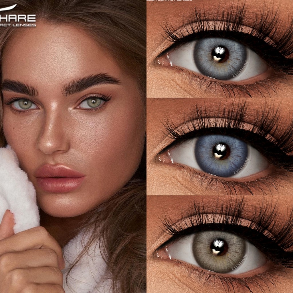 Eyeshare 1 คู่ใหม่คอนแทคเลนส์สีสําหรับตา dark Eyes เลนส์ธรรมชาติสีฟ้า ...