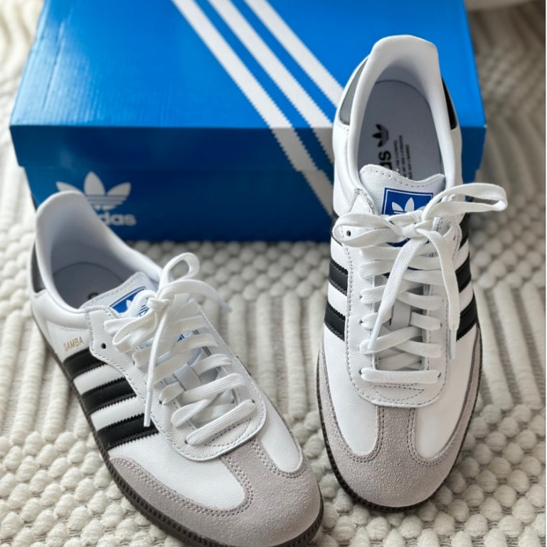 Adidas originals Samba OG white/black/brown shoes | Shopee Thailand