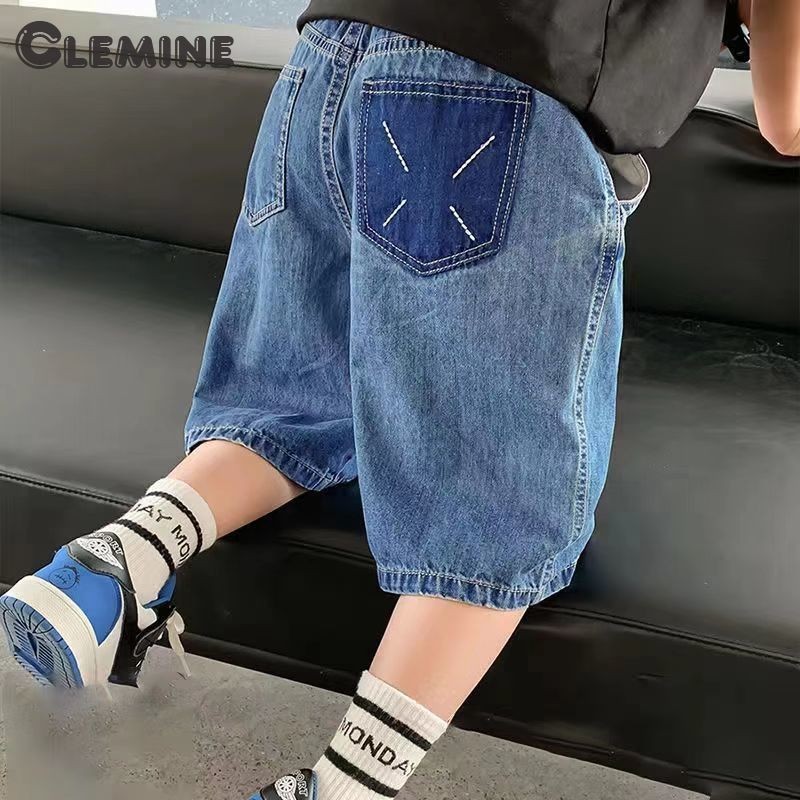 Clemineกางเกงยีนขาสั้น แบบบาง แฟชั่นฤดูร้อน สําหรับเด็กผู้ชาย | Shopee ...