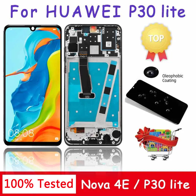 ทดสอบสําหรับHUAWEI P30 Lite/Nova 4e MAR-LX1 LX2 AL01 จอแสดงผลLCD Touch Screen Digitizer Assembly ...