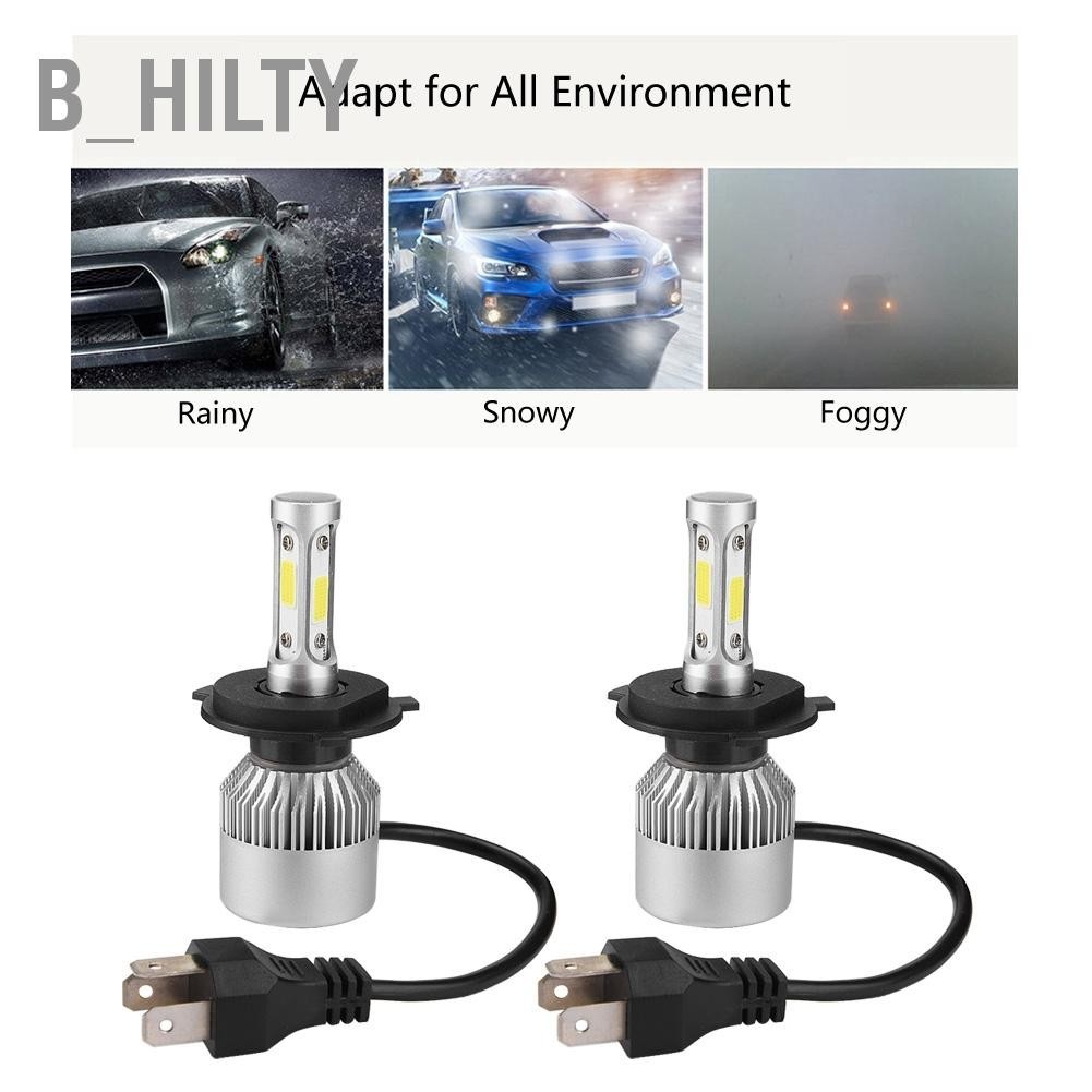B_HILTY 2 ชิ้น H4 LED 36W 8000LM ไฟหน้ารถ Hi/Lo Beam หลอดไฟอัตโนมัติ 6000K (สีขาว) | Shopee Thailand
