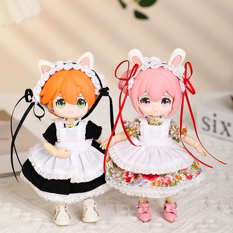 Ob11 เสื้อผ้าเด็ก ชุดแม่บ้าน ลายกระต่าย แมวดํา 12 จุด UTIO | Shopee ...