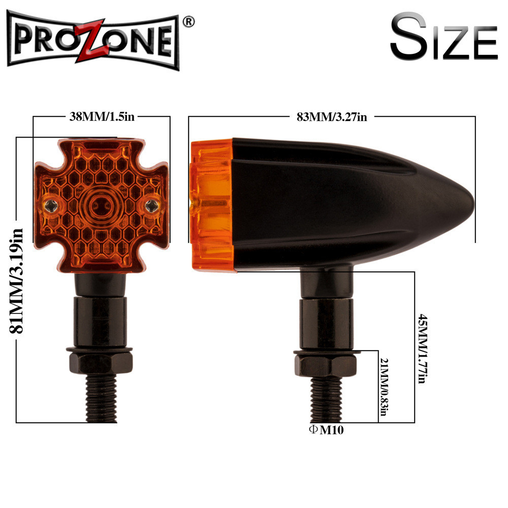 Prozone ไฟเลี้ยว LED โลหะ รูปไม้กางเขน สไตล์เรโทร อุปกรณ์เสริม สําหรับรถจักรยานยนต์ Harley ...