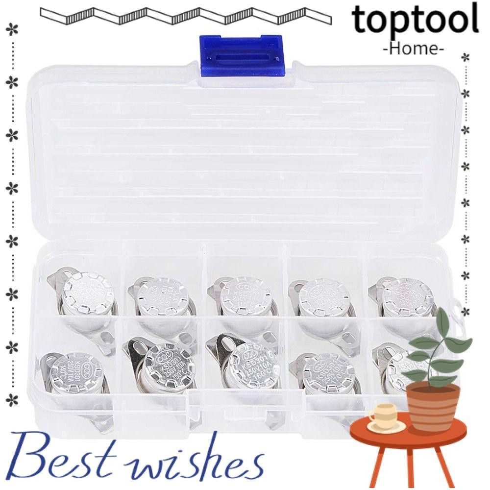 Toptool สวิตช์อุณหภูมิ 90-150 10 ชิ้น°C เทอร์โมสตัท KSD301 สีเงิน ปรับได้ ทนทาน | Shopee Thailand