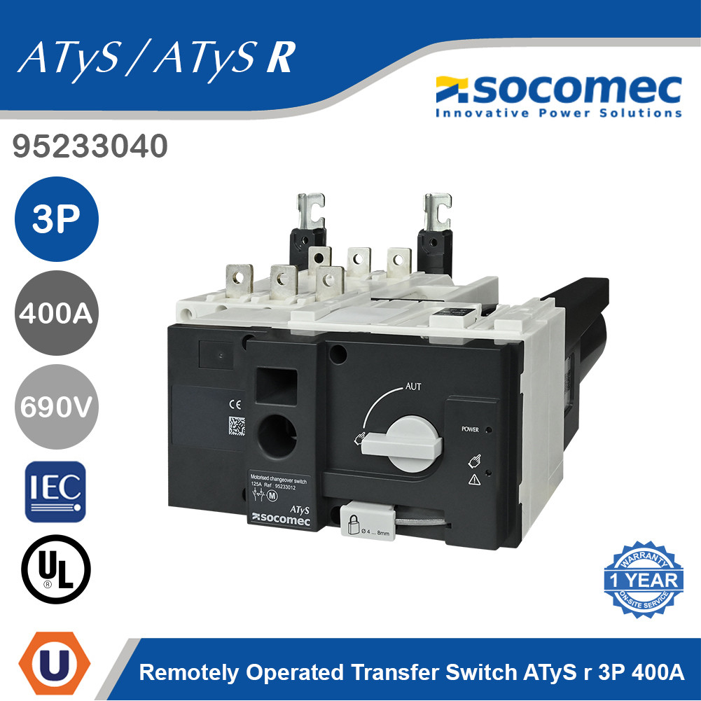 Socomec Remotely Operated Transfer Switch ATyS r 3P 400A | 95233040 ...