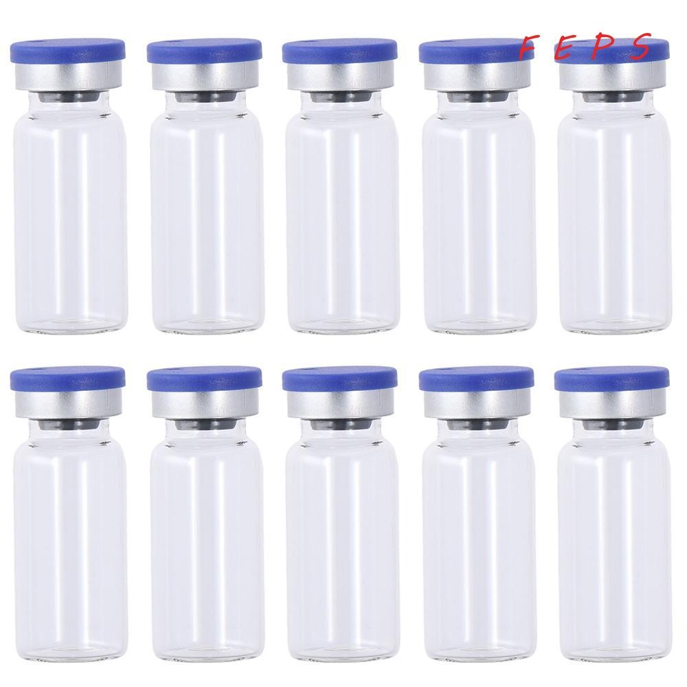 Feps 1/10 ชิ้น 10 มล. ขวดแก้ว, ภาชนะรีฟิลโปร่งใส, ซีลที่ใช้งานได้จริงที่ว่างเปล่า Vials Lab ...