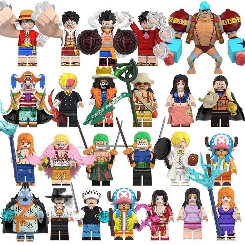 Lego Minifigure ที่เข้ากันได้ล่าสุด One Piece Frankie Luffy Zoro Sanji ...