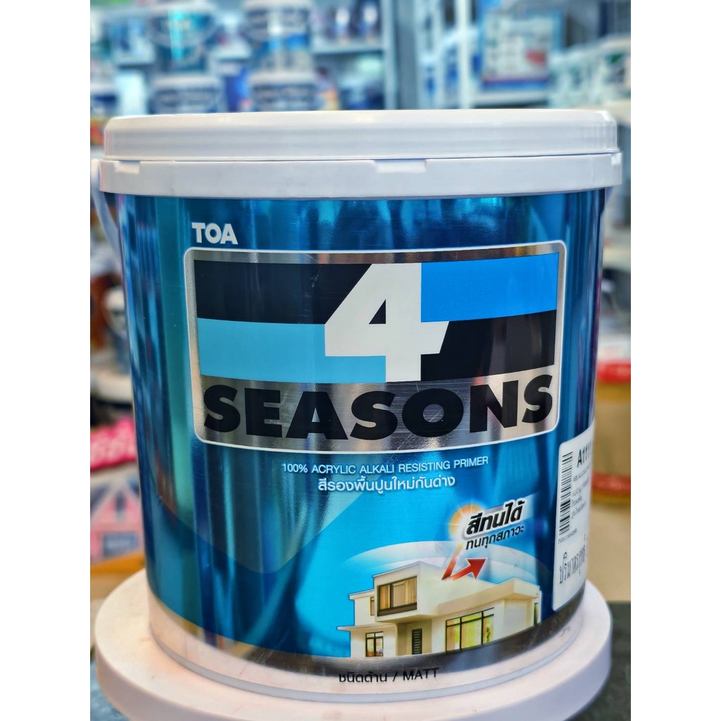 รองพื้นปูนใหม่ TOA 4Season สีรองพื้นปูนใหม่กันด่างโฟร์ซีซันส์ a-1111 ขนาด 1 gl (3.785 ลิตร ...