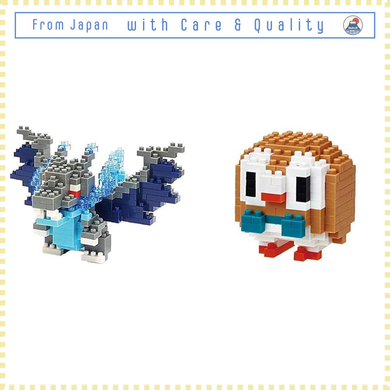 Nano Block Pokémon Set: Mega Charizard X & Rowlet Bundle/From Japan ...