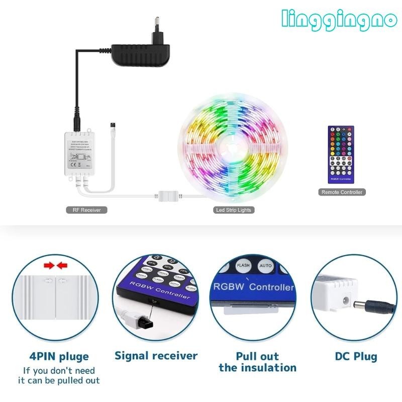 Rr RGBW 5050 RGB+White RF รีโมตคอนโทรล 40 คีย์ สําหรับแถบไฟ RGBW LED ...