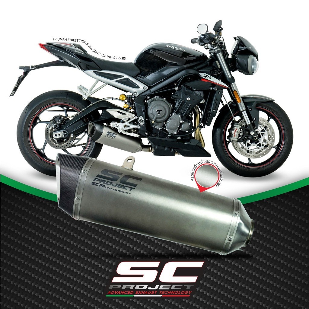 SC-Project ท่อไอเสียสำหรับ TRIUMPH STREET TRIPLE 765 (2017 - 2019) - S ...