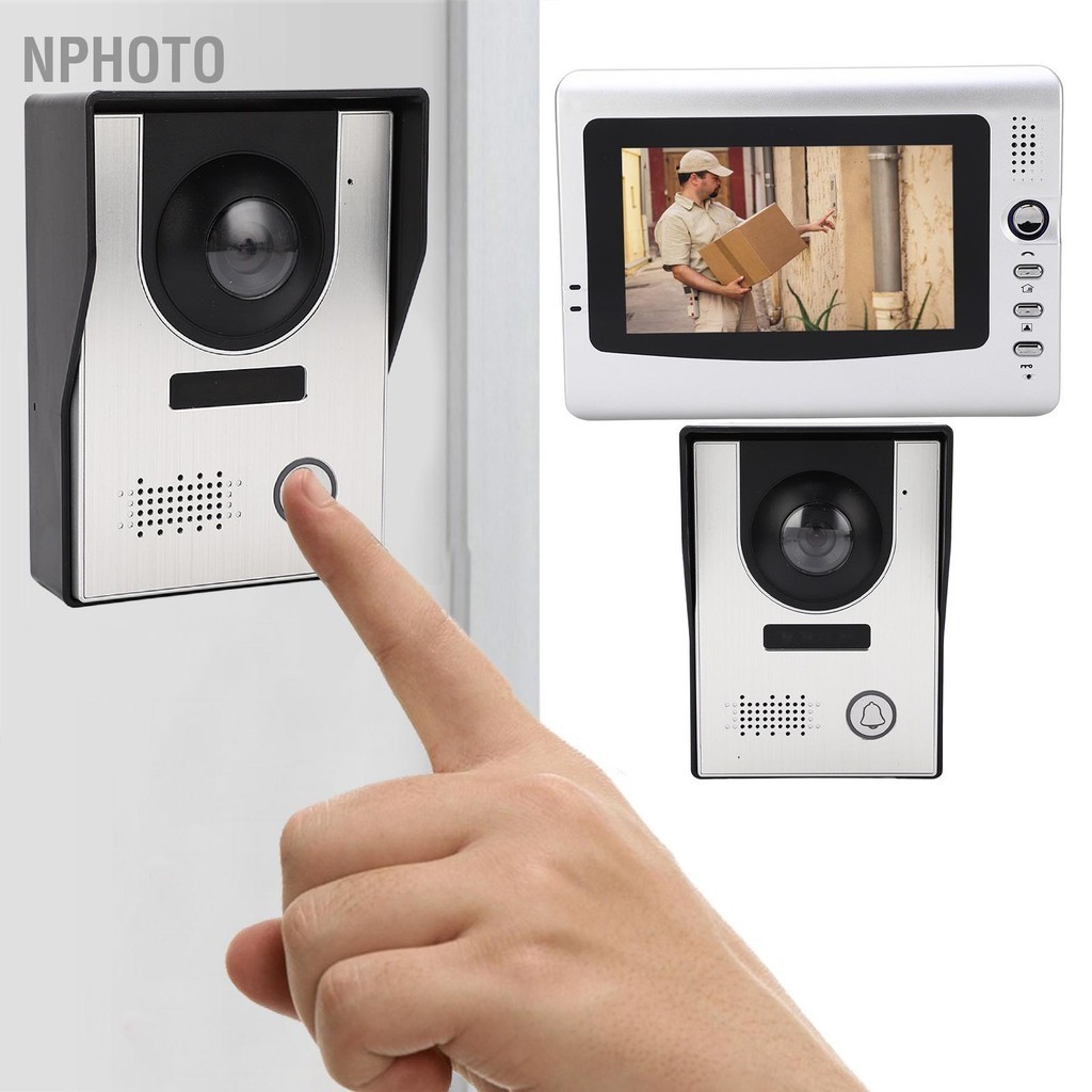 Nphoto วิดีโออินเตอร์คอมระบบ LCD แบบมีสายอินฟราเรด Night Sight ประตู ...