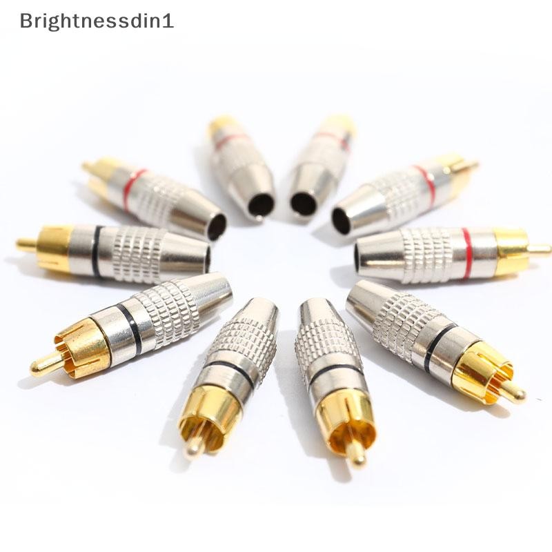 [Brightnessdin1] 10 ชิ้น RCA Plug Audio Video Locking Cable Male Connector Gold Plated Boutique ...
