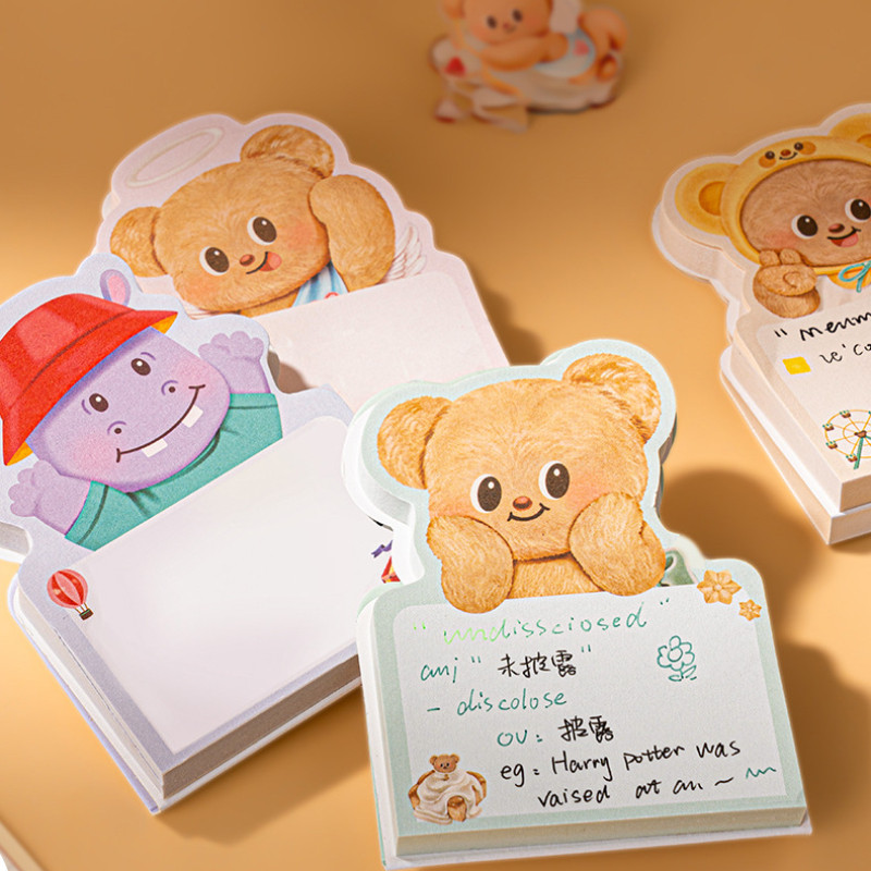หลอดฟาง. Deli Butter Bear Notepad แผ่นจดบันทึกแบบฉีกได้ แผ่นข้อความ แผ่นจดบันทึกนักเรียน ...
