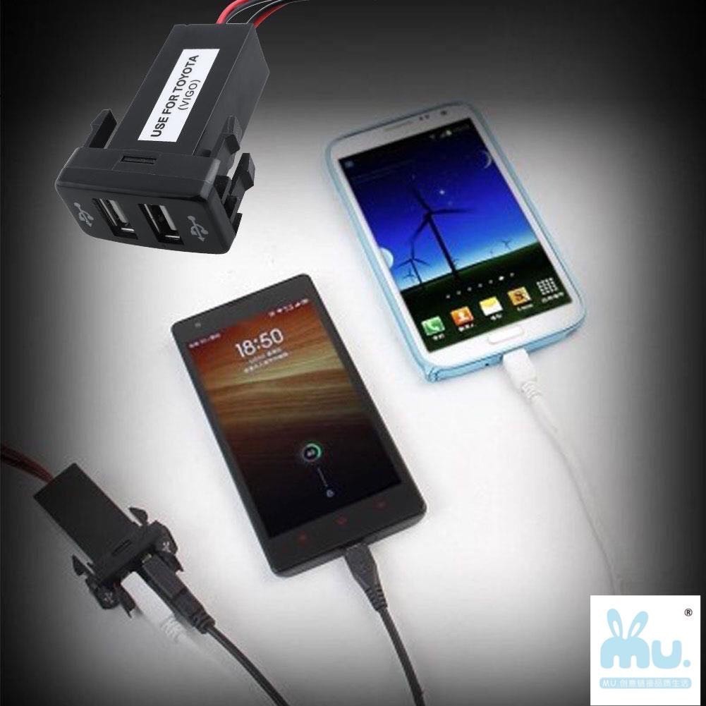 ตัวรับสัญาณในรถ รถยนต์ 12v 2.1 ual USB Port Socket Charger สำหรับ ...