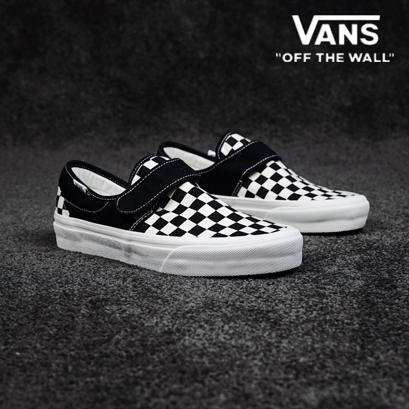 Van Slip-On 47 V DX Checkerboard Black and White Checkerboard Lazy Slip ...