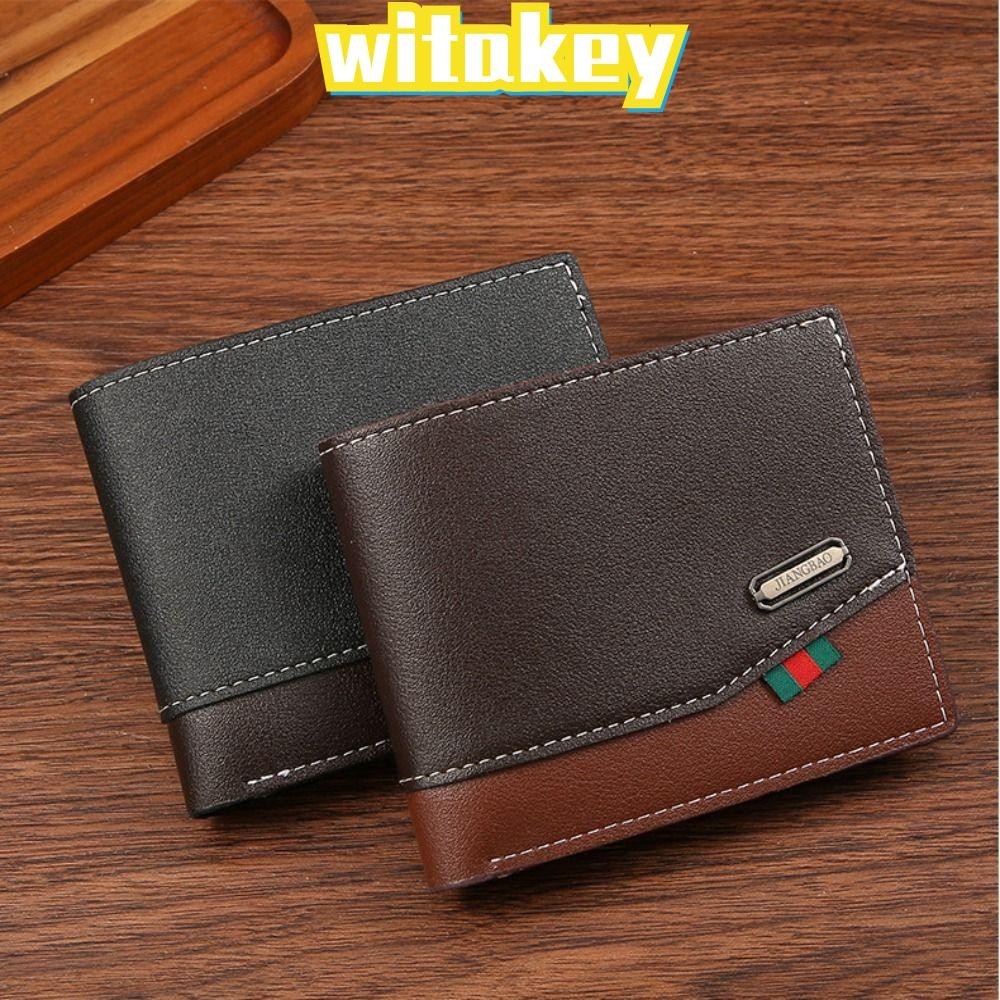 Witakey กระเป๋าสตางค์ ใบสั้น หนัง PU พับได้ แนวนอน ใส่เหรียญได้ แฟชั่นสําหรับผู้ชาย | Shopee ...