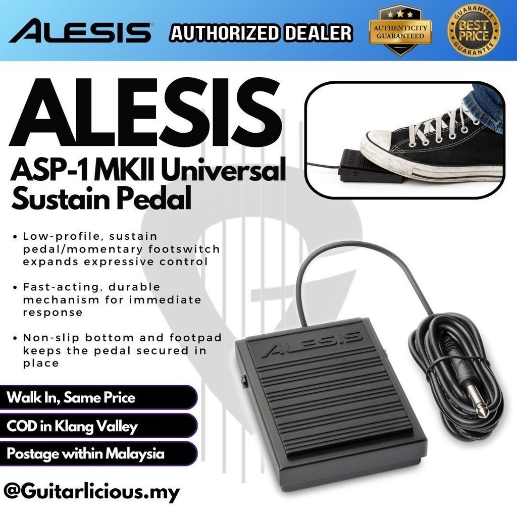 Alesis ASP-1 MKII Universal Sustain Pedal สําหรับคีย์บอร์ด / เปียโนดิจิตอล ( ASP1 / ASP 1 ...