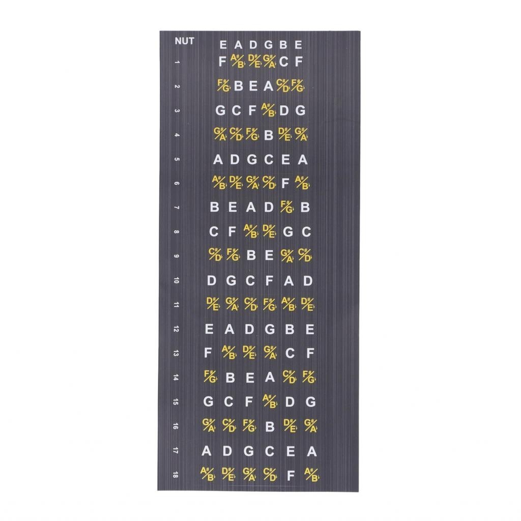 Guitar Fretboard Note Map Decals Practicing Chords Scales for Beginner ...