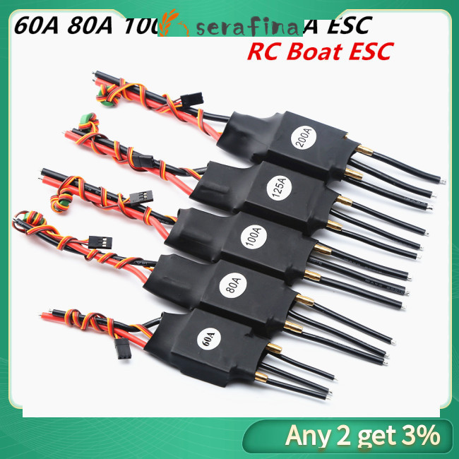 Rf ตัวควบคุมความเร็วน้ําหล่อเย็นไฟฟ้า ไร้แปรงถ่าน 60a 80a 100a 125a 200a Esc พร้อม 5v 3a Bec ...
