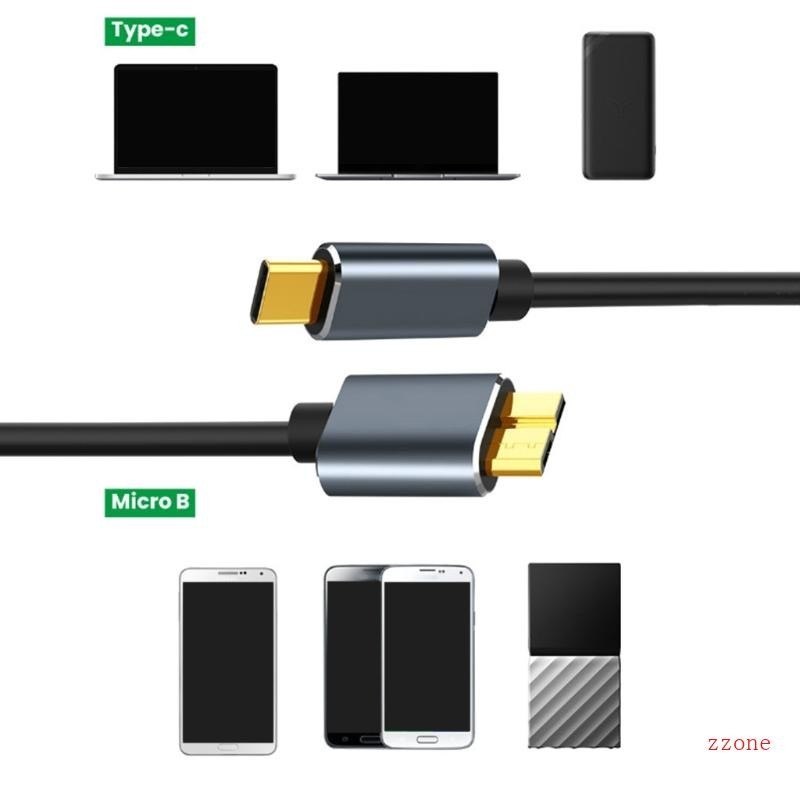 Zzz สายชาร์จ USB C เป็น Micro B USB3 0 Type C เป็น Micro B HDD ทนทาน ...
