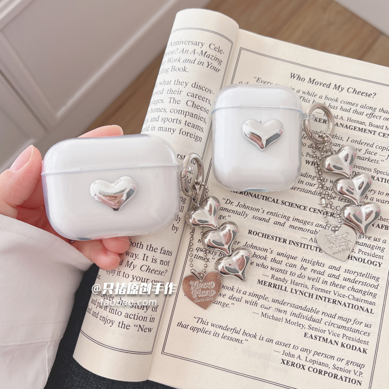 แฟชั่น Silver Heart พร้อม Silver Chain Case สําหรับ Edifier W220T ...