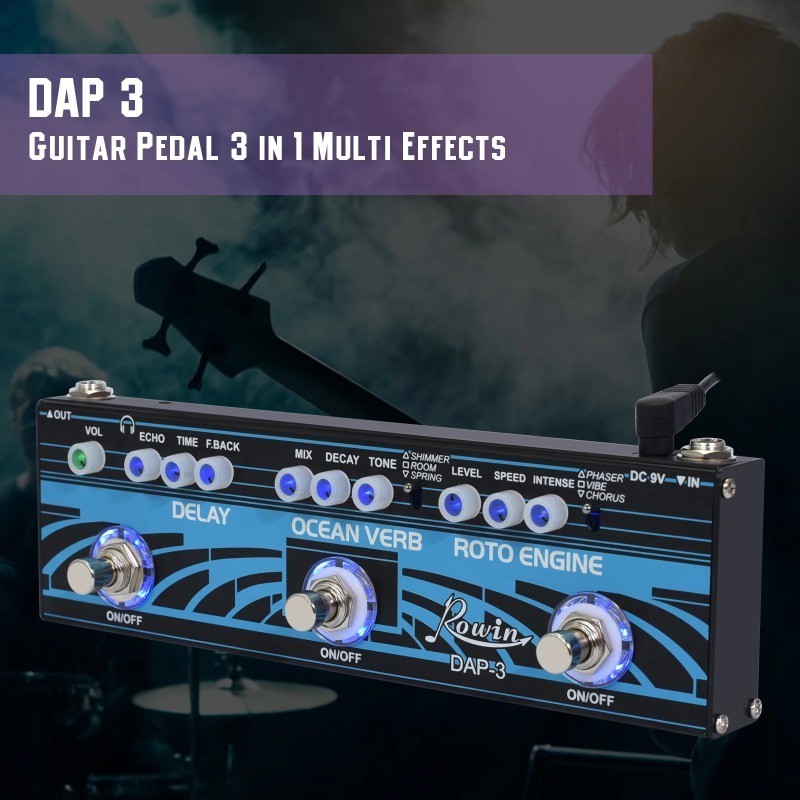 Rowin-dap-3 แป้นเหยียบเอฟเฟคกีตาร์ แบบอนาล็อก 3 in 1 | Shopee Thailand