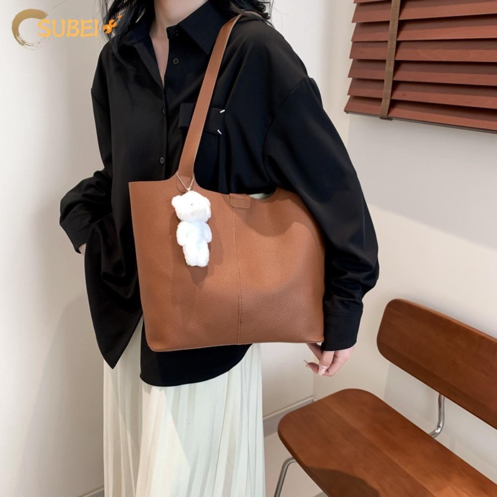 Sukaa กระเป๋าสะพายไหล่ลําลอง หนัง PU ทรงโท้ท ขนาดใหญ่ จุของได้เยอะ ...