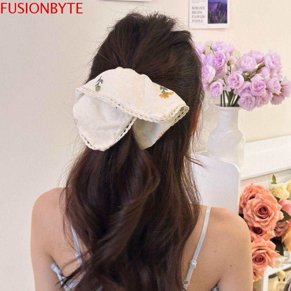 Fusionbyte ดอกไม้สามเหลี่ยมผ้าพันคอ,สไตล์ชนบท Turban ปักผม Scrunchie, Elegant Wraps ผม Band โบฮี ...