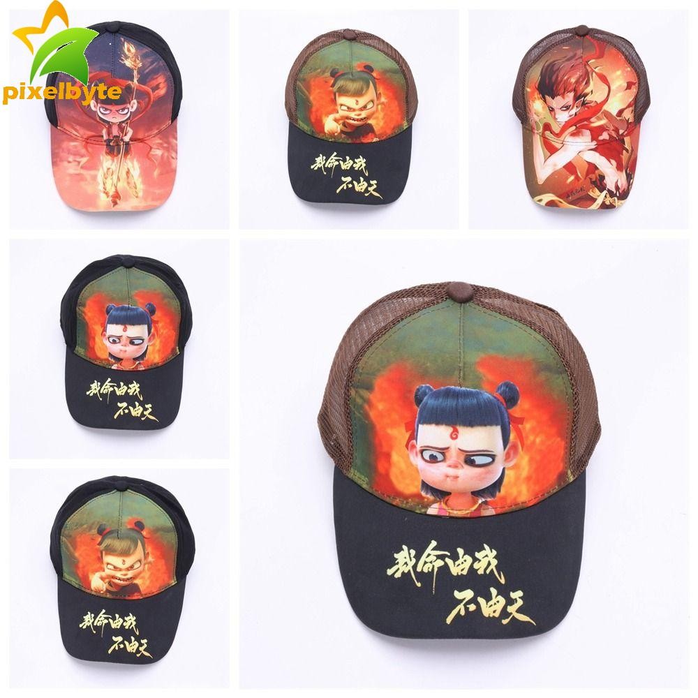 Pixelbyte เด็กเบสบอลหมวก, ภาพยนตร์ตัวเลขการ์ตูนอะนิเมะ Ne Zha เบสบอลหมวก, Kawaii ตาข่ายจีนตํานาน ...