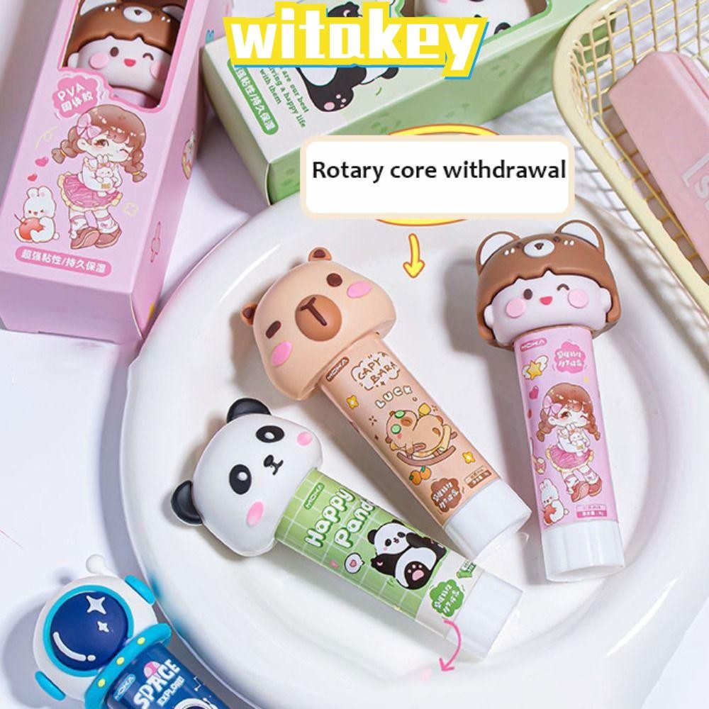 Witakey 1 ชิ้น Capybara กาวแข็ง, อุปกรณ์เครื่องเขียน PVA กาวแท่ง, การ์ตูนน่ารัก DIY กาวซุปเปอร์ ...