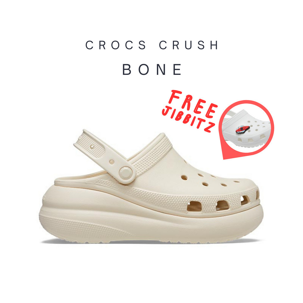 [พร้อมส่ง] Crocs Classic Crush Clog Bone 207521-2Y2 | Shopee Thailand