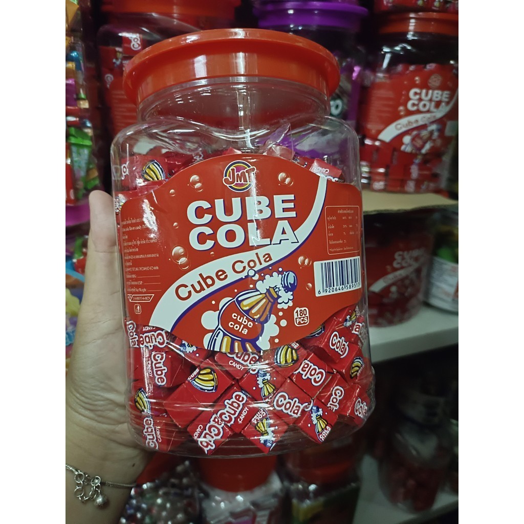 [กระปุก 180 เม็ด] ลูกอม โคล่าคิวบ์ แคนดี้ (Cola Candy) COCA-COLA CUBE ...