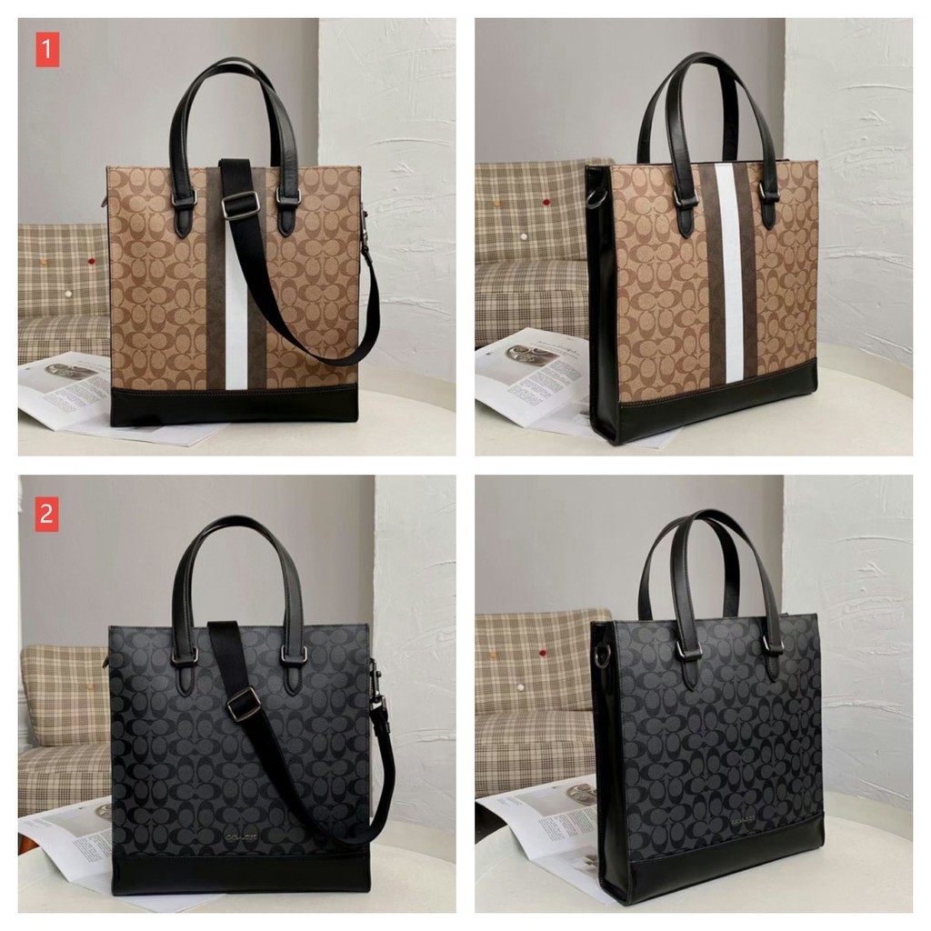Graham Structured Tote C3232 C6707 ผู้ชาย กระเป๋าสะพายข้าง Coac h ...