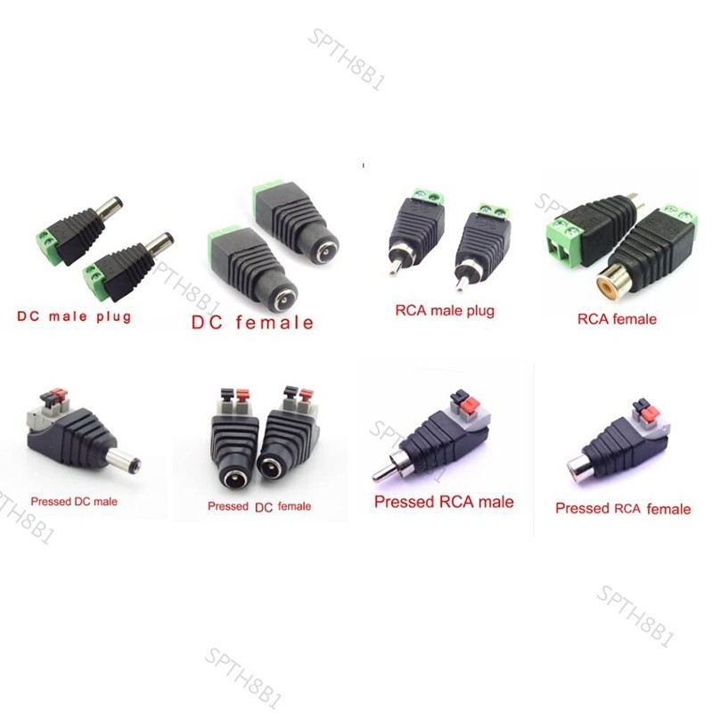 2pcs DC RCA หญิงชาย power Connector 5.5 มม.2.1 มม.แจ็คปลั๊กอะแดปเตอร์เสียงสายไฟสําหรับ RGB LED ...