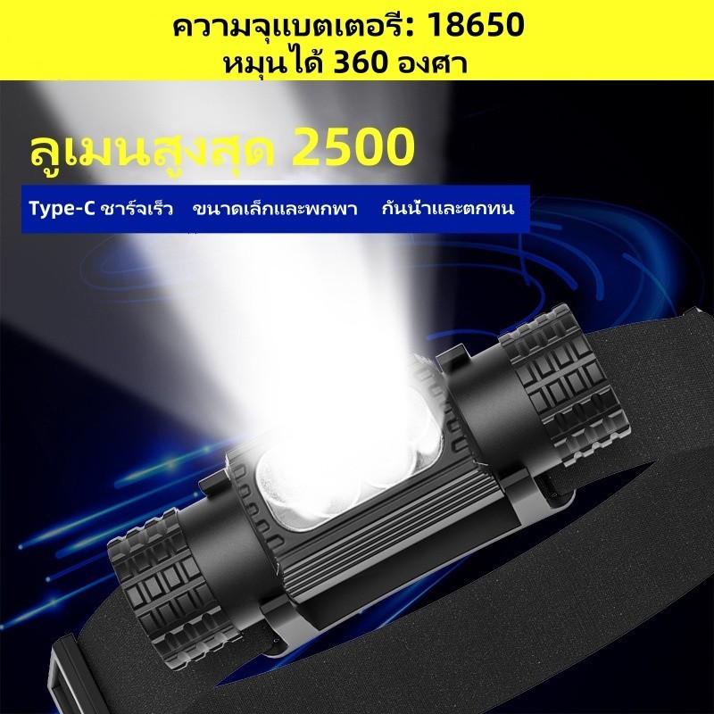 Yonii ไฟหน้า Led ที่แข็งแกร่งอลูมิเนียมอัลลอยกันน้ำหัวสว่า งมากไฟตกปลา ...