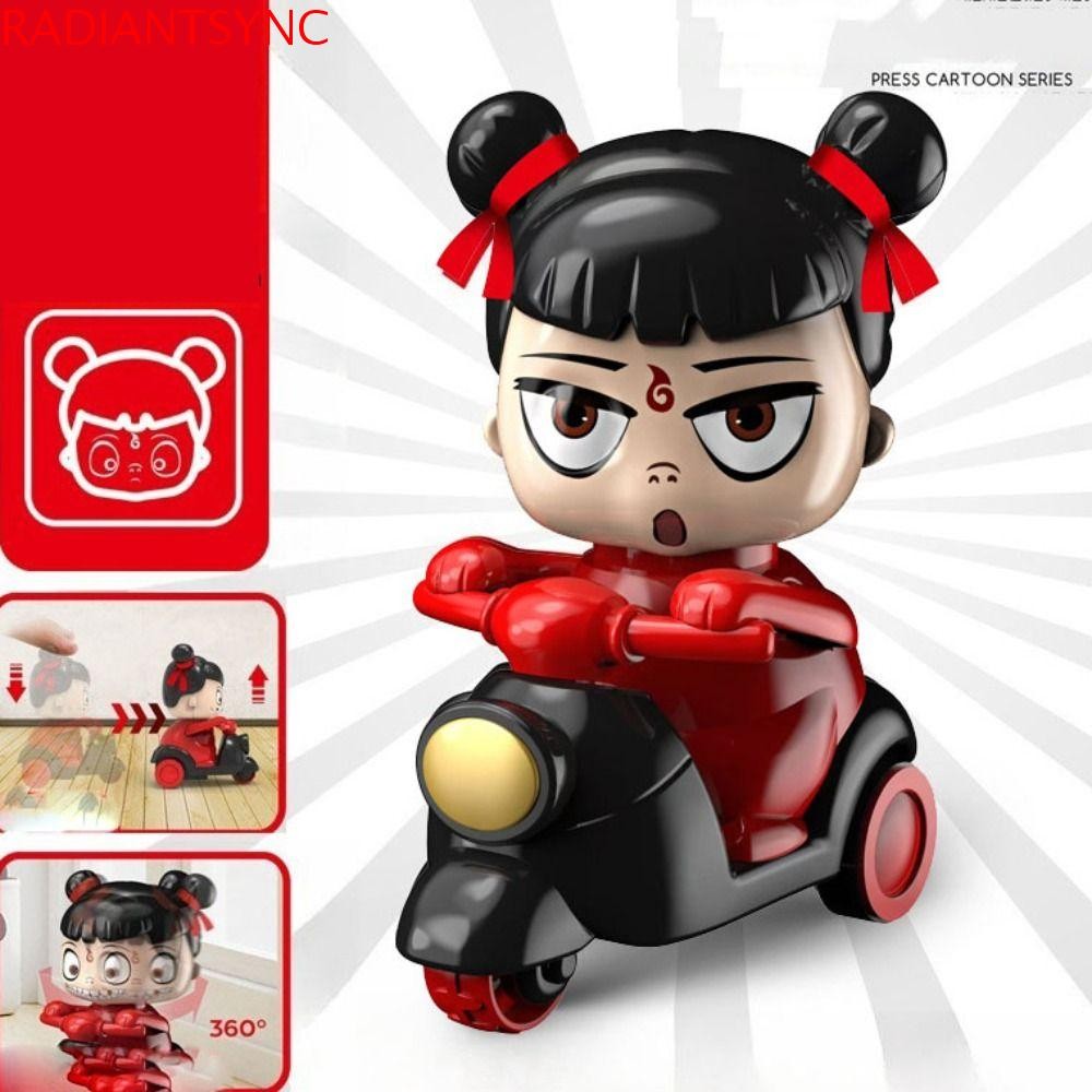 Radiantsync Nezha2 กดรถของเล่นคืน, การเลื่อนเชิงกล 360° Mini Press Go Vehicles, Little Rotation ...