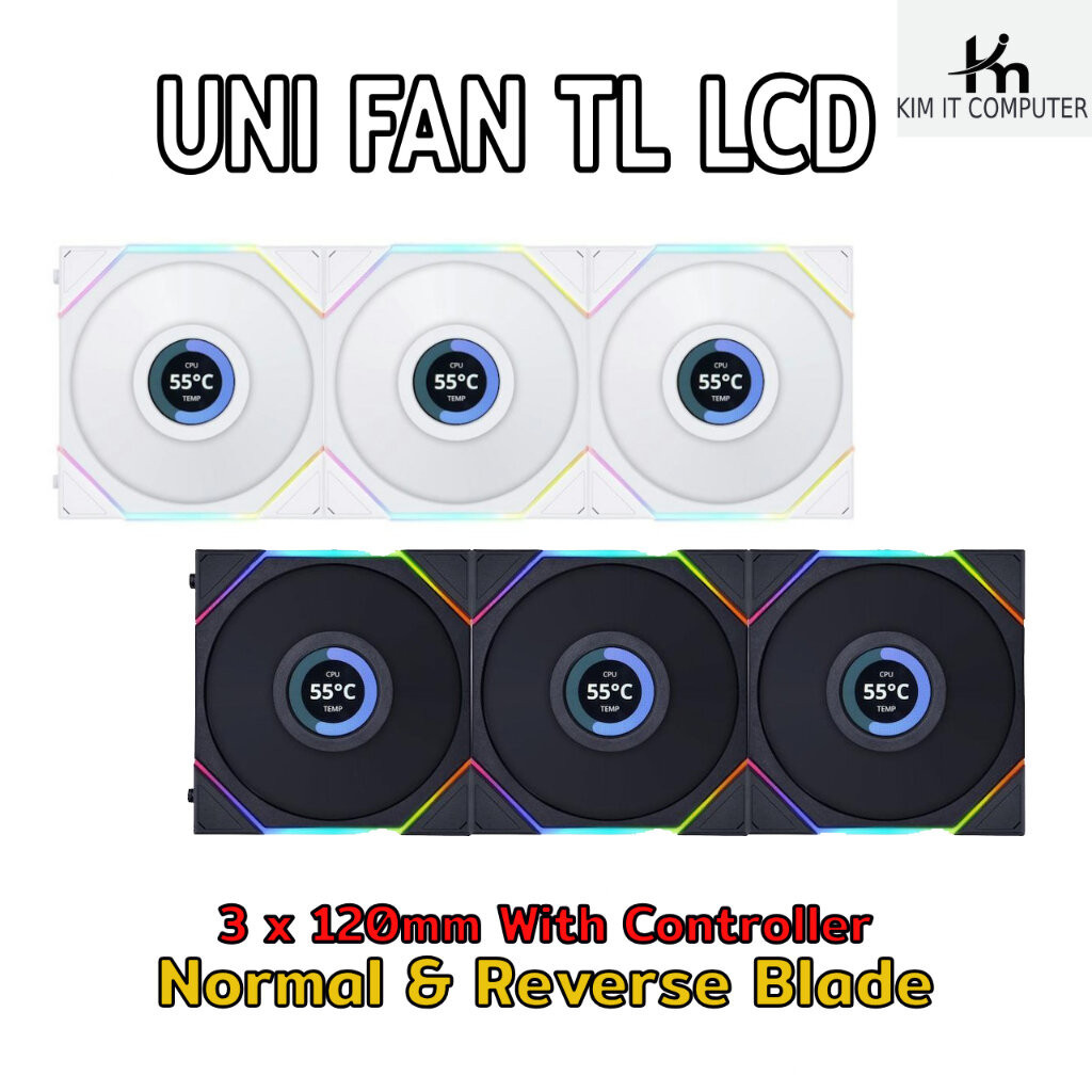 Lian Li UniFan TL120 LCD 3x120mm Normal / Reverse Blade & Controller ...