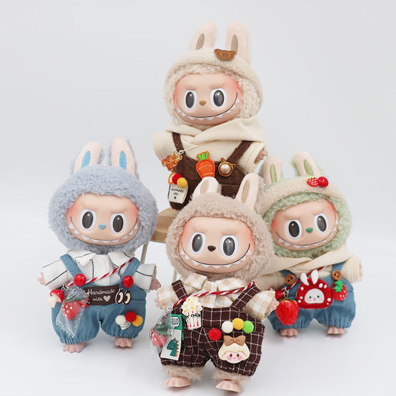 Labu Doll Coat Cotton Doll Vinyl 17cm Bags Cute New Year Labubu Clothes ...