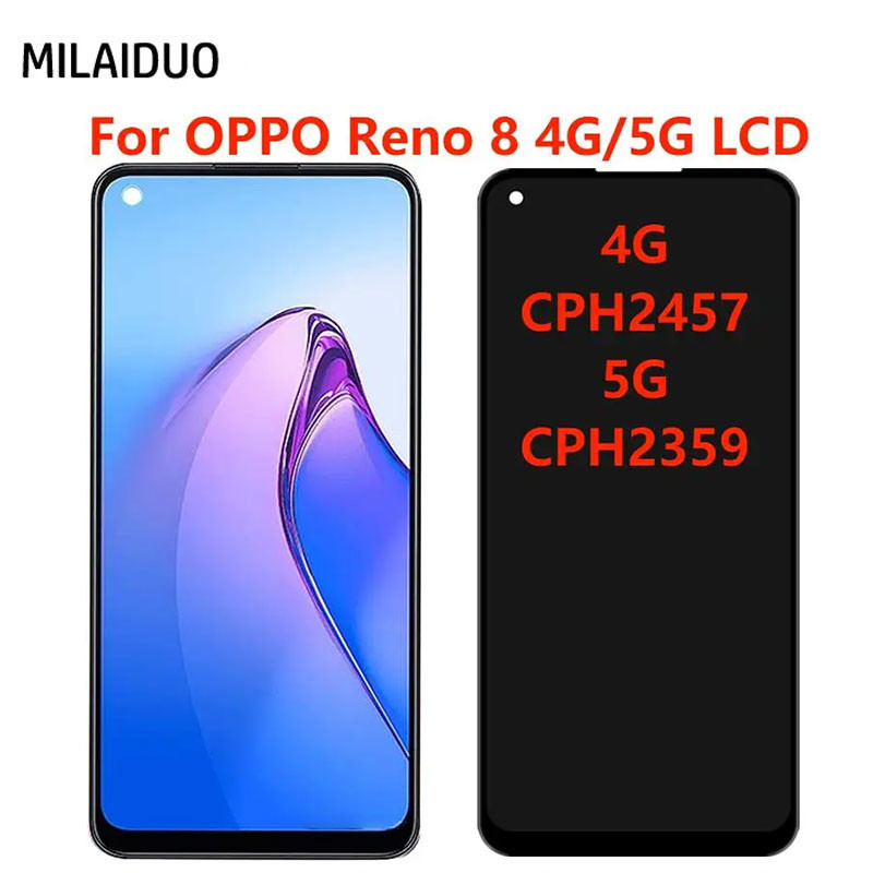 Amoled อะไหล่หน้าจอสัมผัสดิจิทัล LCD แบบเปลี่ยน สําหรับ Oppo Reno8 4G ...