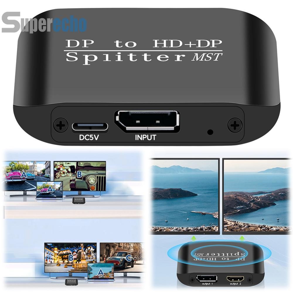 Dp เป็น DP+ HDMI Splitter 1 in 2 Out DisplayPort เป็นอะแดปเตอร์ ...