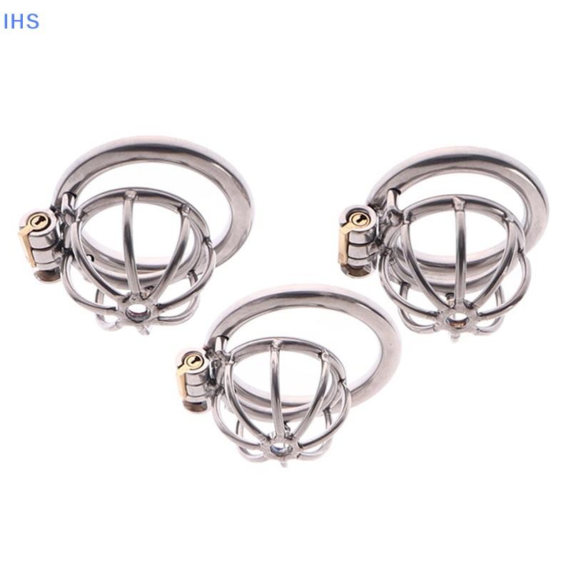 [IHS] สแตนเลสโลหะชาย Chastity กรงอุปกรณ์ Restraint Spiked-ring พร้อมตัว ...