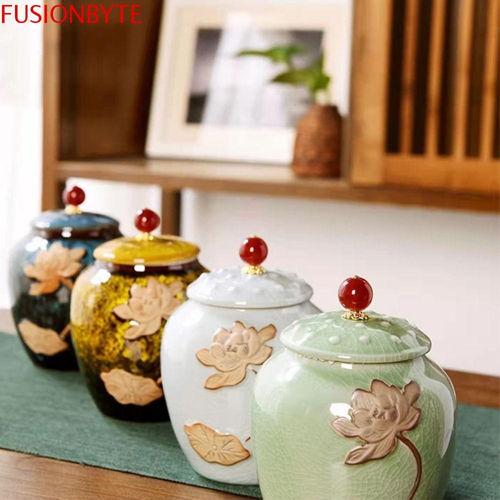 Fusionbyte โถชา,เซรามิควินเทจกระป๋องกาแฟ,ของขวัญจีนพร้อมฝาปิดพอร์ซเลนภาชนะเก็บอาหารครัวตู้ ...