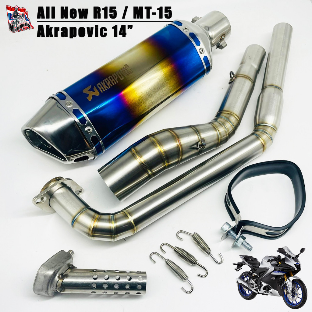 All new R15 และ MT-15 ชุดแต่งปลาย Ak14 นิ้ว ตรงรุ่น ใส่ได้ ปี17- ถึงปัจจุบัน | Shopee Thailand