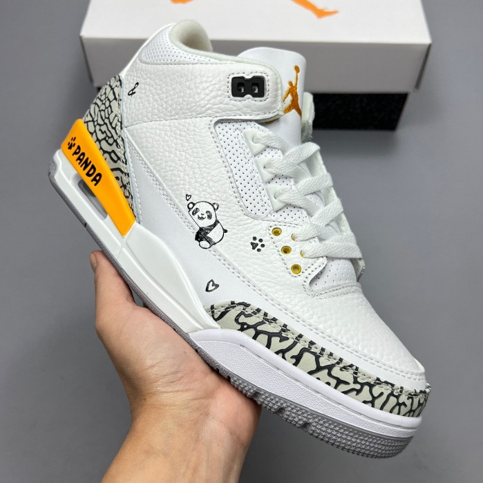 ♞รองเท้าบาสเก็ตบอล Nike Air Jordan 3 Retro "Lazy giant Panda." การปรับ ...