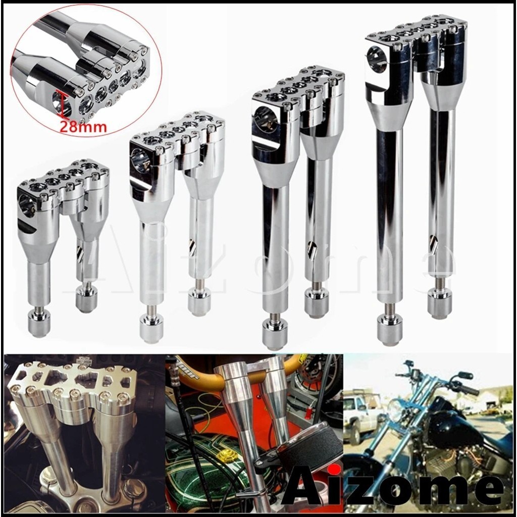 AI Motorcycle 6" 8" 10" 12" Rise Handle Clamp CNC Handlebar Riser 28mm ...
