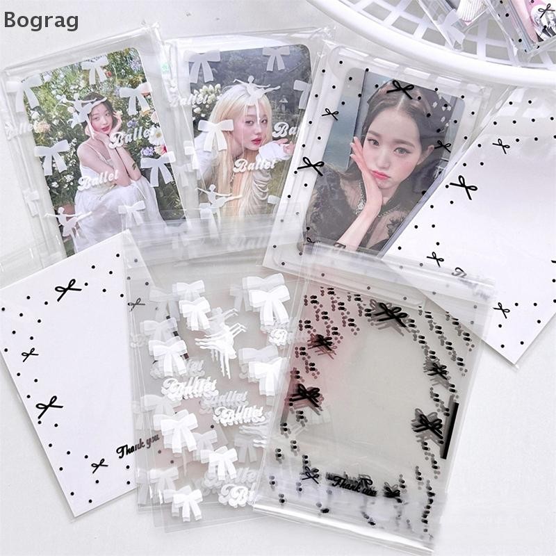 [Bogr] 50ชิ้น/แพ็คปลอกโฟโต้การ์ดใสมีกาวในตัวปกการ์ดไอดอลถุงบรรจุภัณฑ์ ...