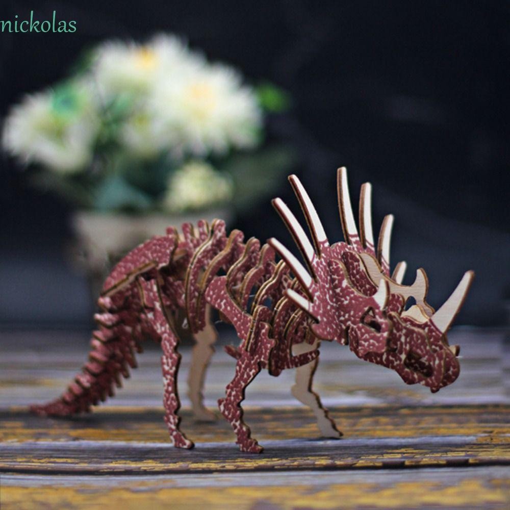 Nickolas 3D ปริศนาไม้ไดโนเสาร์, Deinonychus Diplodocus DIY ไดโนเสาร์ ...